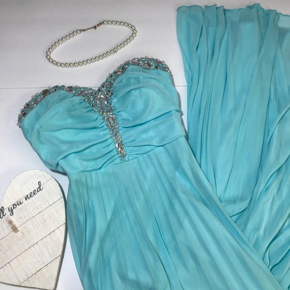 Speechless | Dresses | Speechless Turquoise Strapless Prom Dress | Poshmark